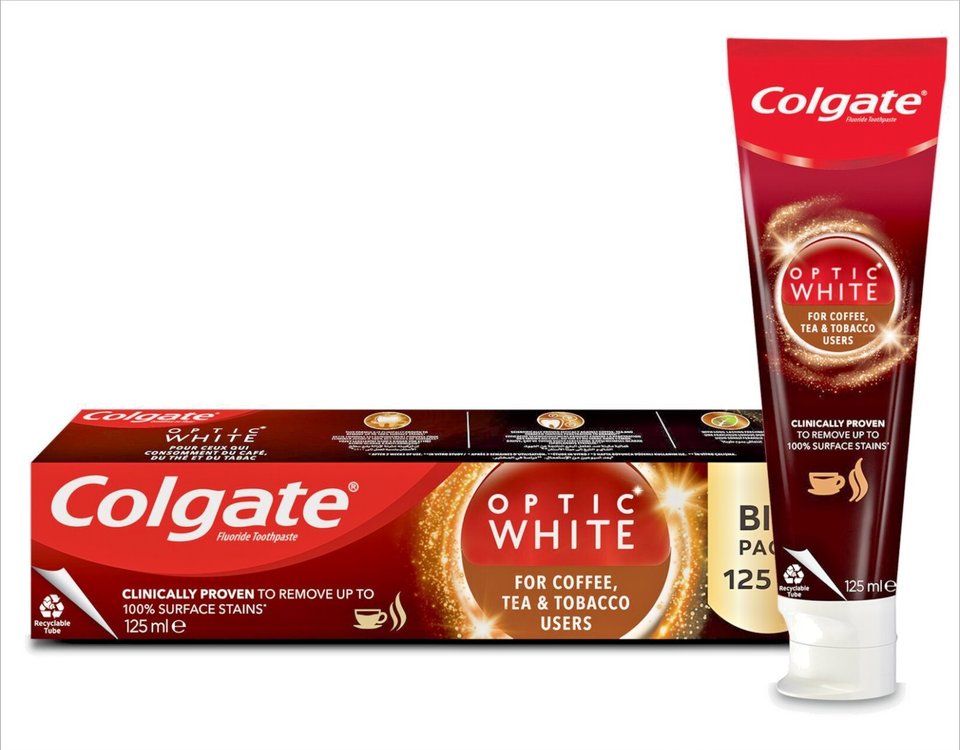 COLGATE Optic White Tea,Coffee and Tobacco Users Toothpaste 4,22 OZ ...