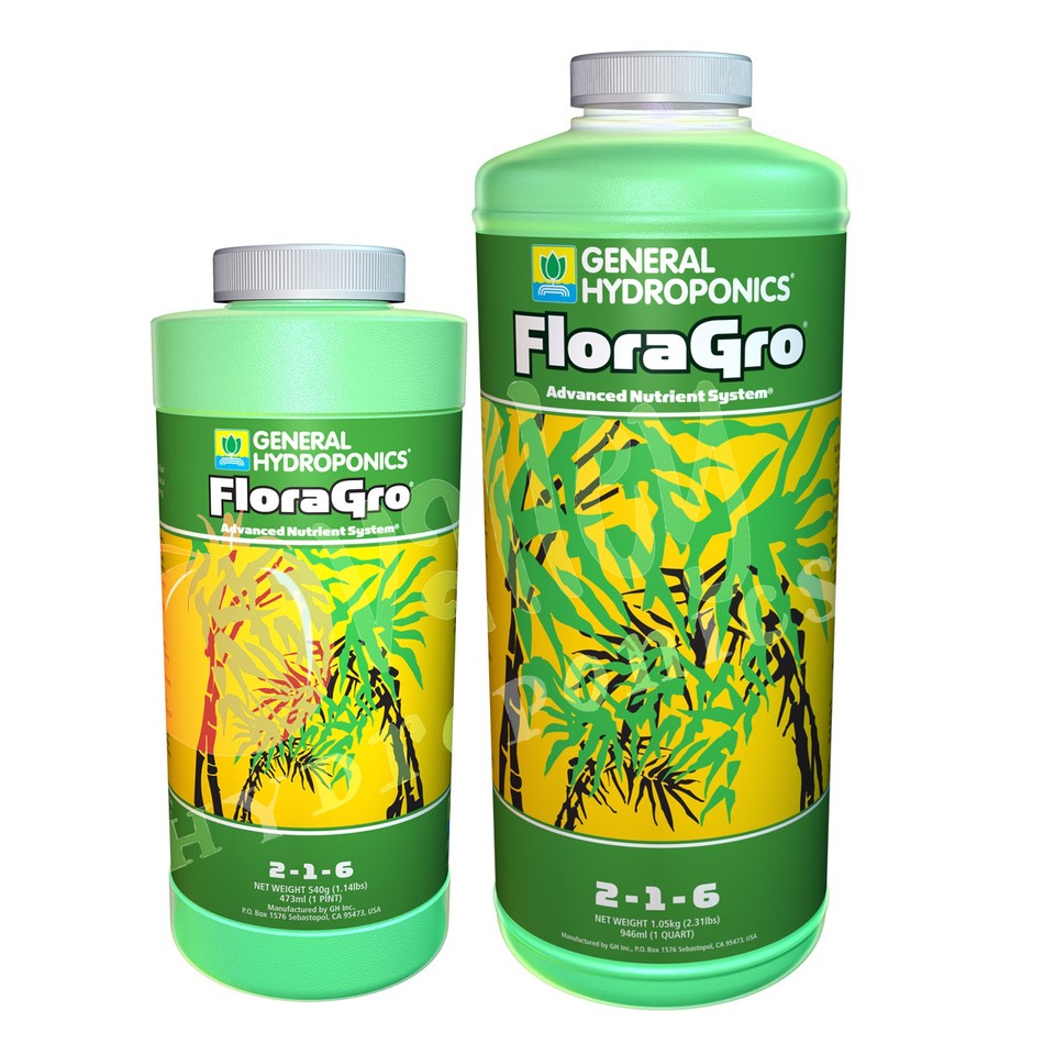 General Hydroponics 3-Part FLORA SERIES PT QT: FloraGro FloraMicro ...