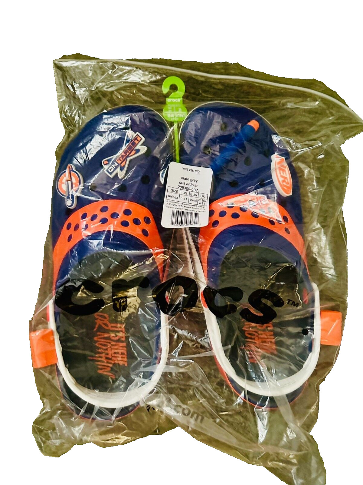 NEW with tags! Crocs Classic HASBRO Nerf Clogs Blue Men's Size 11 Women ...