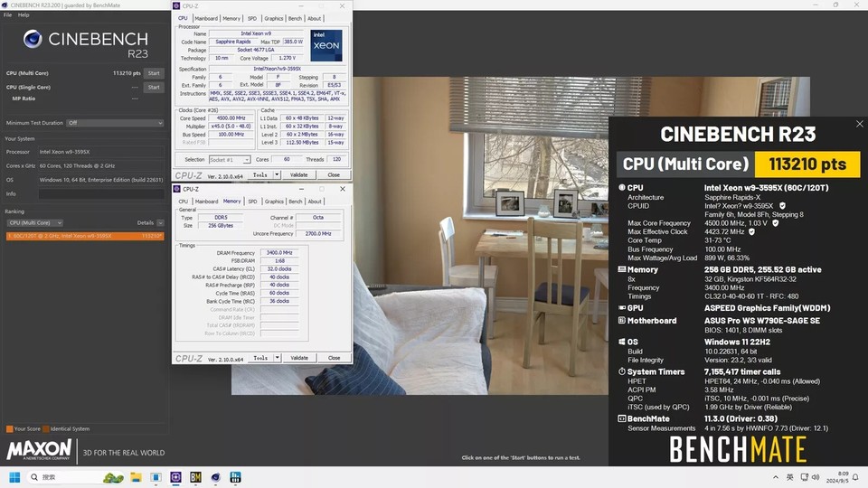 Intel Xeon W9-3595X Processor 60 Cores 2.0GHz - 4.8GHz 112.5M FCLGA4677 ...