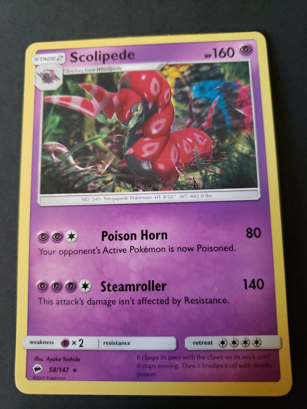 Pokemon Scolipede Card