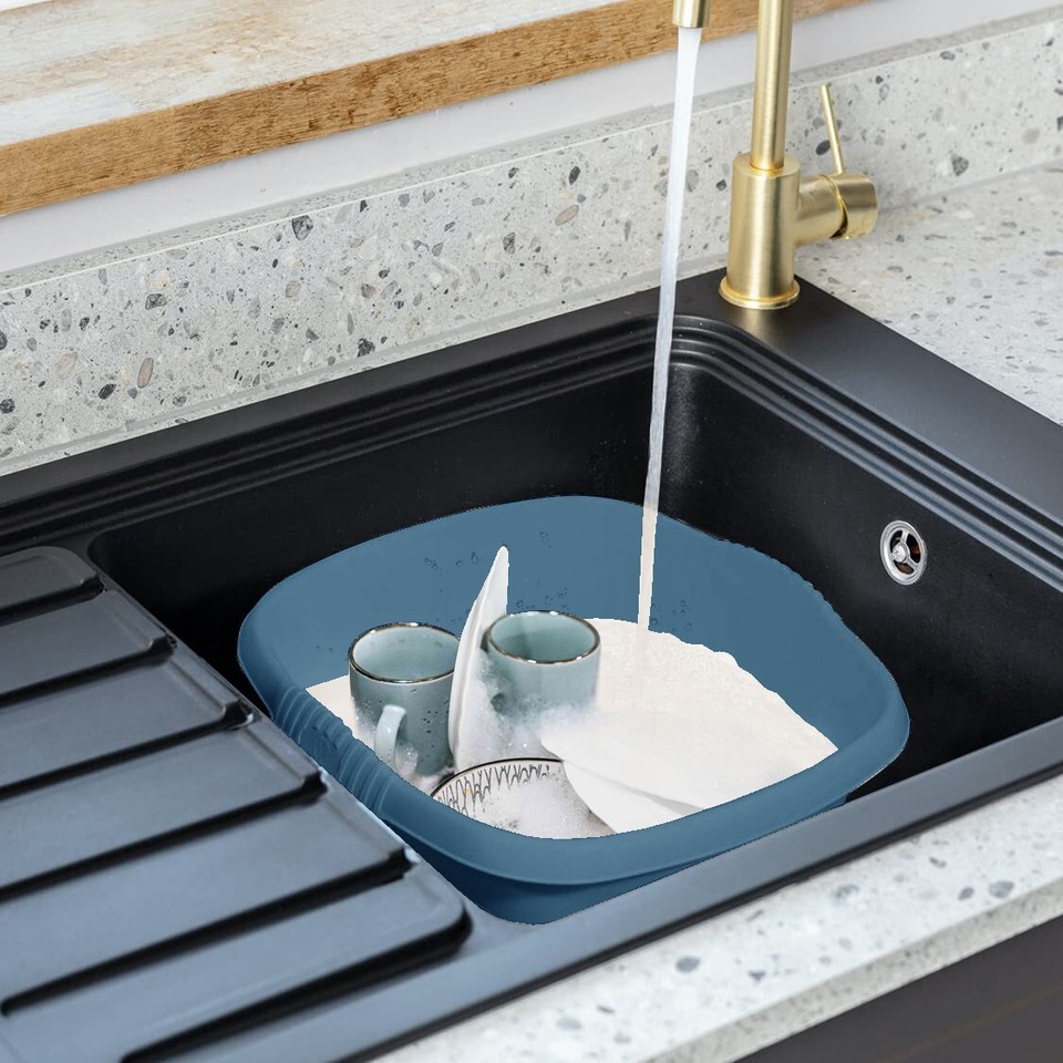 9L Small Square Plastic Washing Up Bowl Kitchen Bowl Sink Basin Cutlery ...