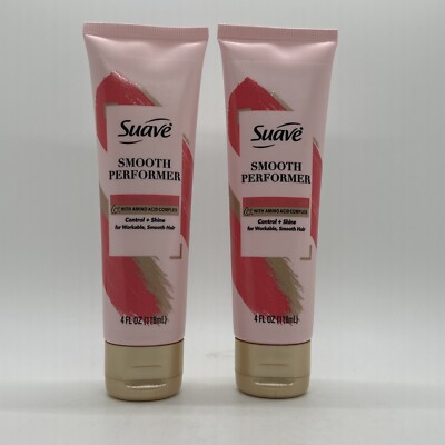 (2) Suave Smooth Performer Anti-Frizz Styling Cream Smoothing Cream, 4 ...