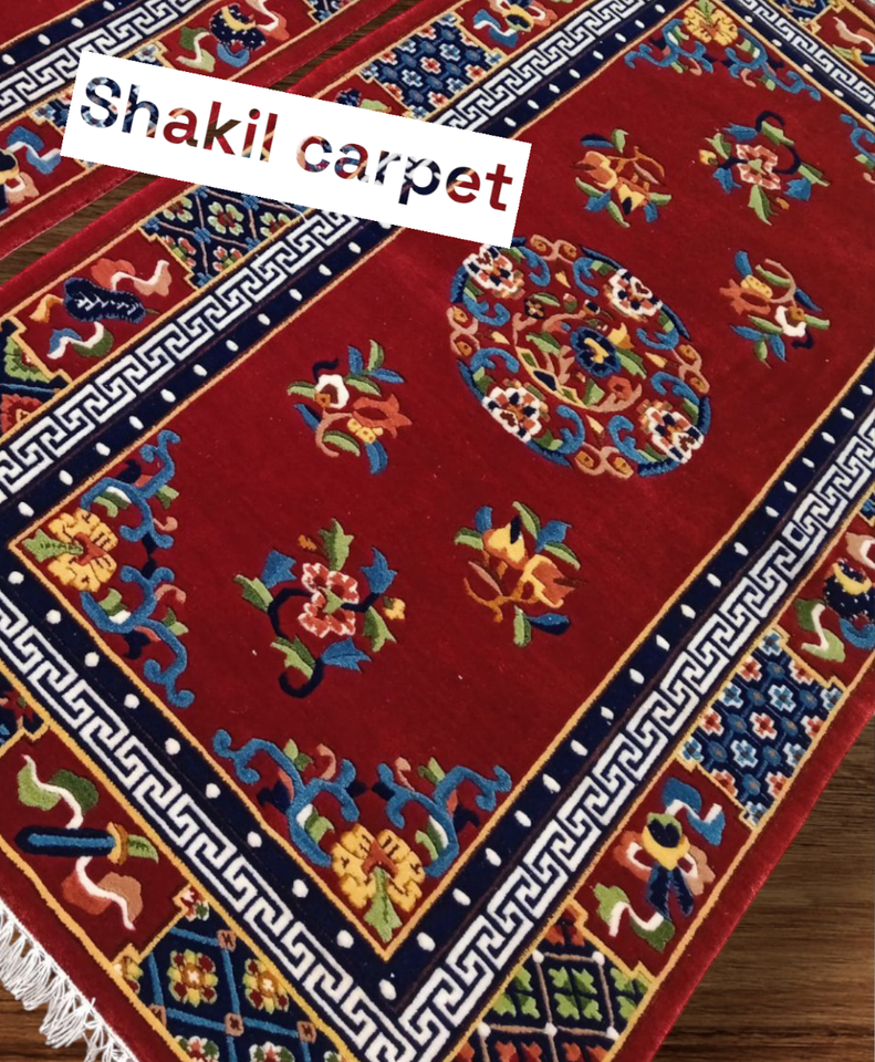 Hand Knotted Tibetan Rug 3x6 ;Rare Nepali Dragon Wool Rug& Runner ...