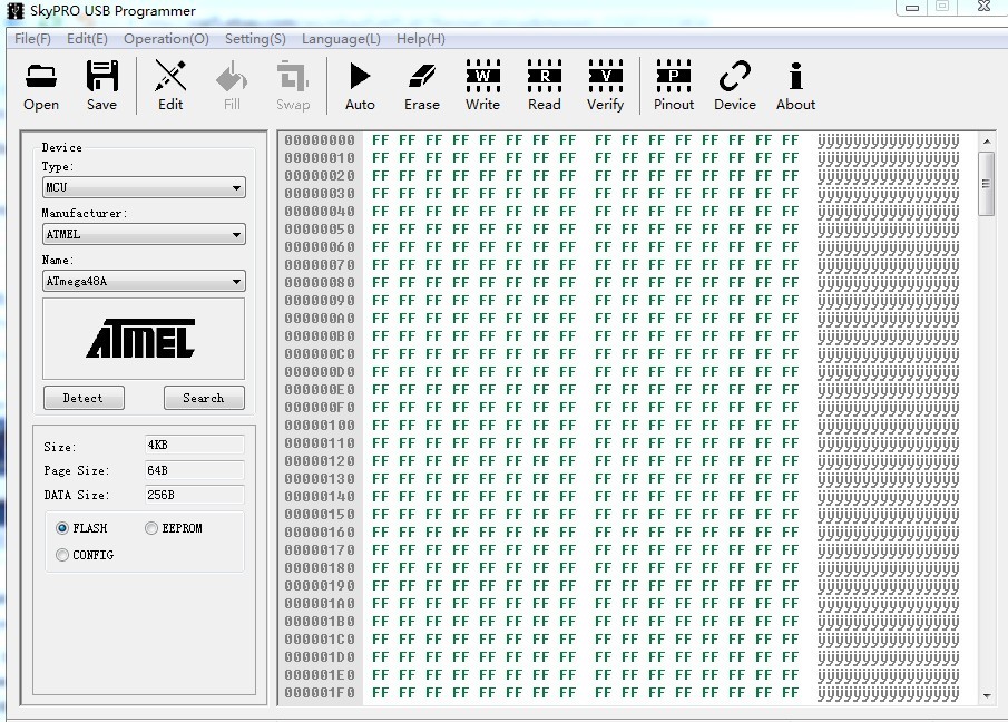 SkyPRO High-speed USB SPI Programmer for 24/25/93 EEPROM/SPI flash/AVR ...