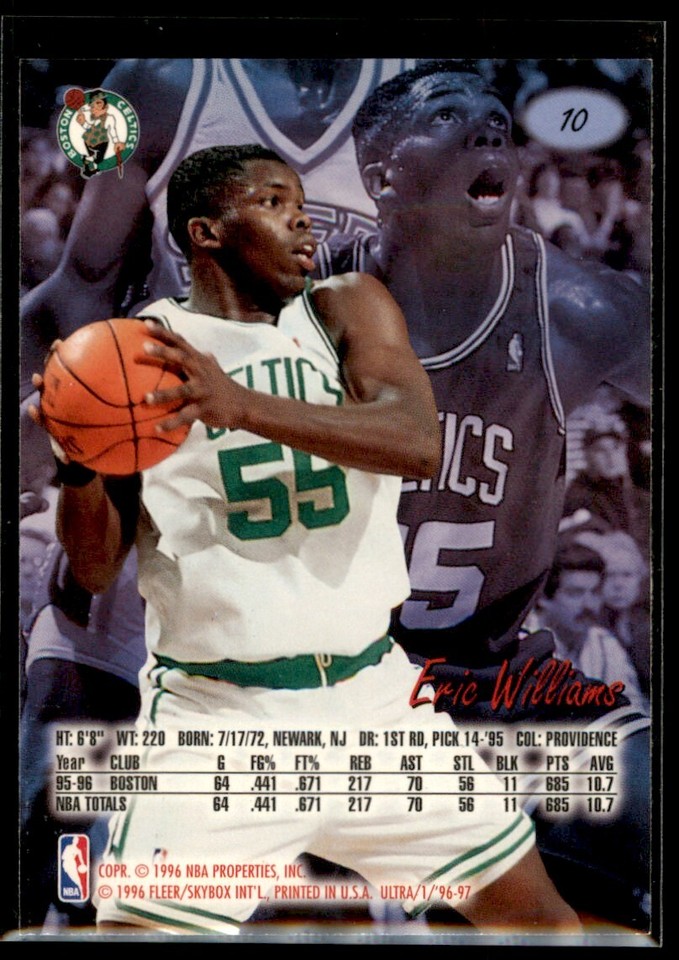 1996-97 Ultra Eric Williams Boston Celtics #10 | eBay