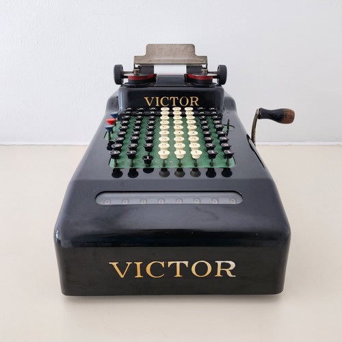 1920 Antique VICTOR 8-Column Accountant Adding Machine w/ Cover - Black ...
