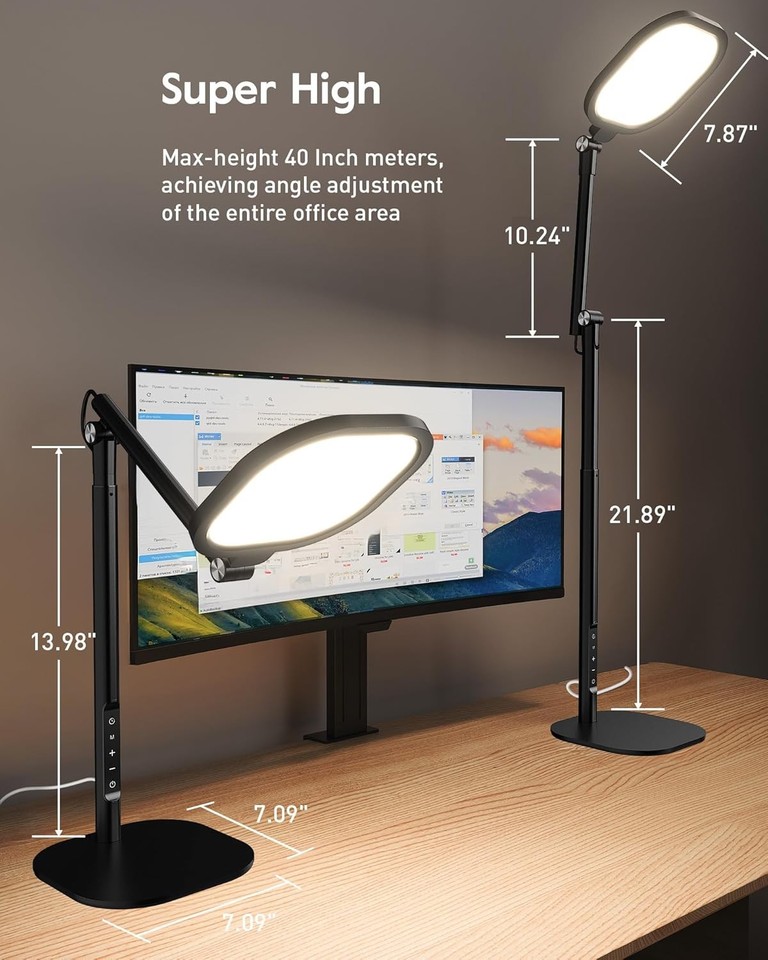 Led Desk Lamps Home Office W/ Base Tall Desk Lamp W/ 50 Light Modes ...