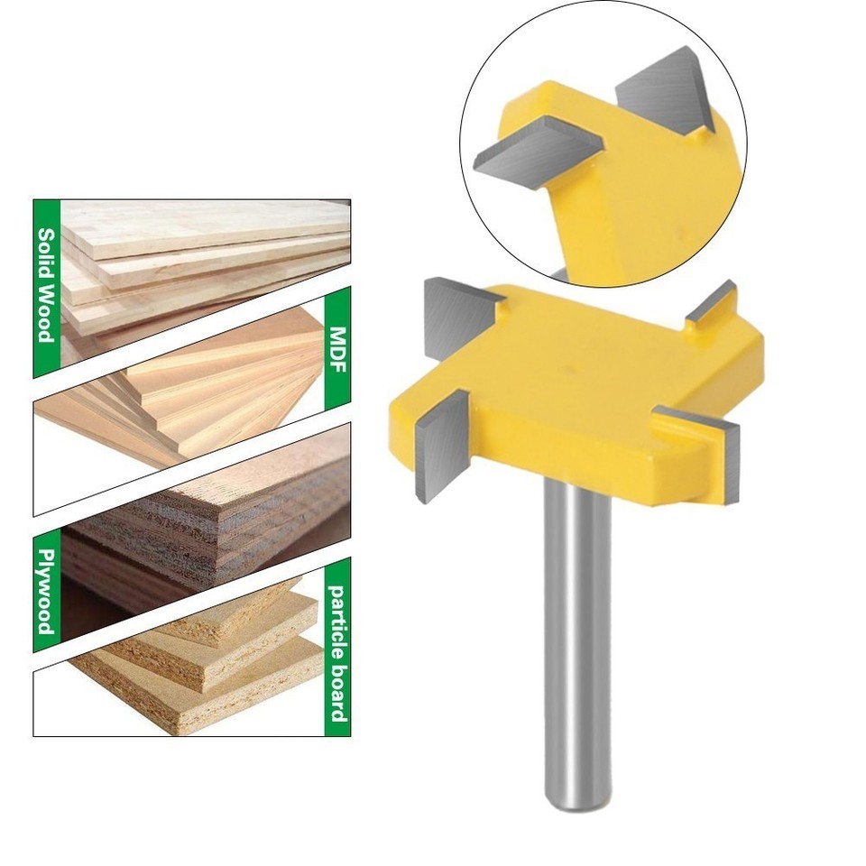 Router Bit Inlaid Notch Straight Cutter Surfacing 6mm Cutter Handle ...