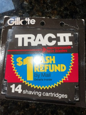 Vtg Gillette Trac II Microsmooth Twin Blades Razor Refills - 14 ...
