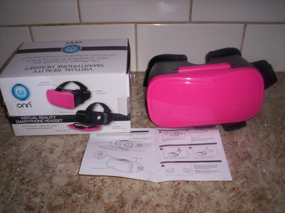 ONN Virtual Reality SmartPhone Headset - HOT PINK -New in box Gaming VR ...