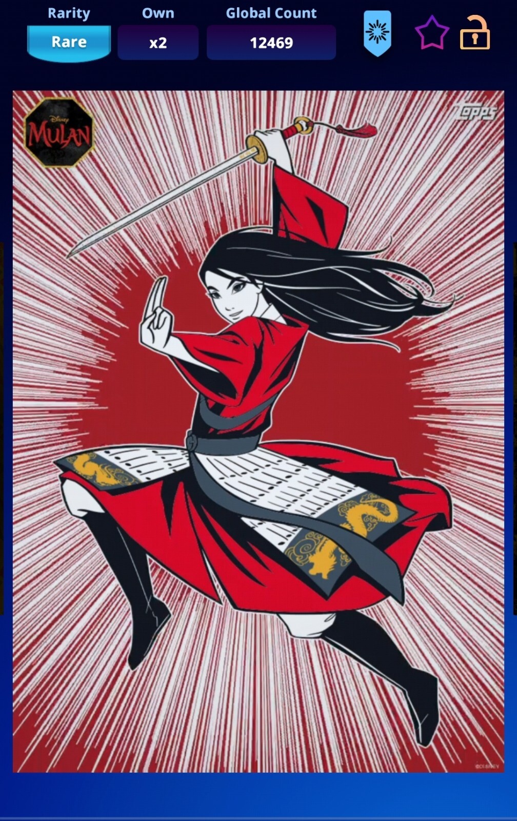 Topps Disney Collect Digital Mulan (2020) Story #1 Red Motion Rare | eBay