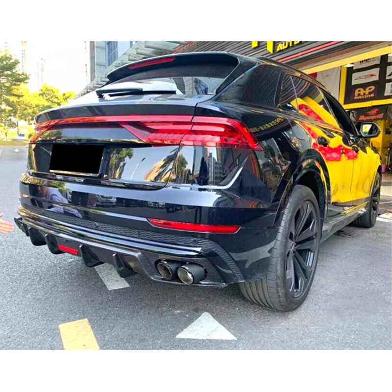 For Audi Q8 Sport SQ8 2019-2022 Real Carbon Rear Bumper Diffuser ...