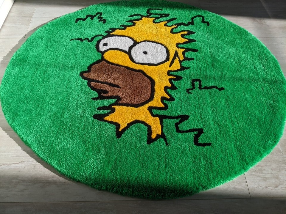 Homer Simpson in Bush Handmade Custom Tufted Rug THe Simpsons floor ...