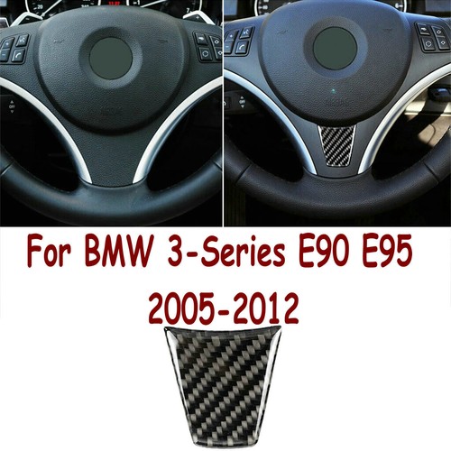Carbon Fiber Steering Wheel Stickers Cover For 2005-12 BMW 3-Series E90 E95 A | eBay