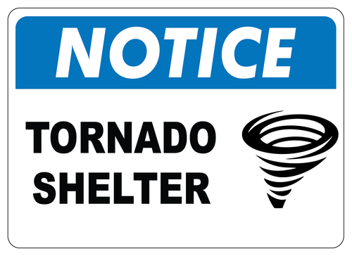 OSHA NOTICE: TORNADO SHELTER| Laminated Vinyl Decal Sticker Label | eBay