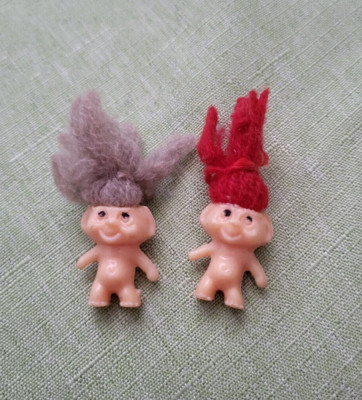 Vintage 1960's Trolls Wishnick Bug Eyes Yarn Hair Miniature Hong Kong ...
