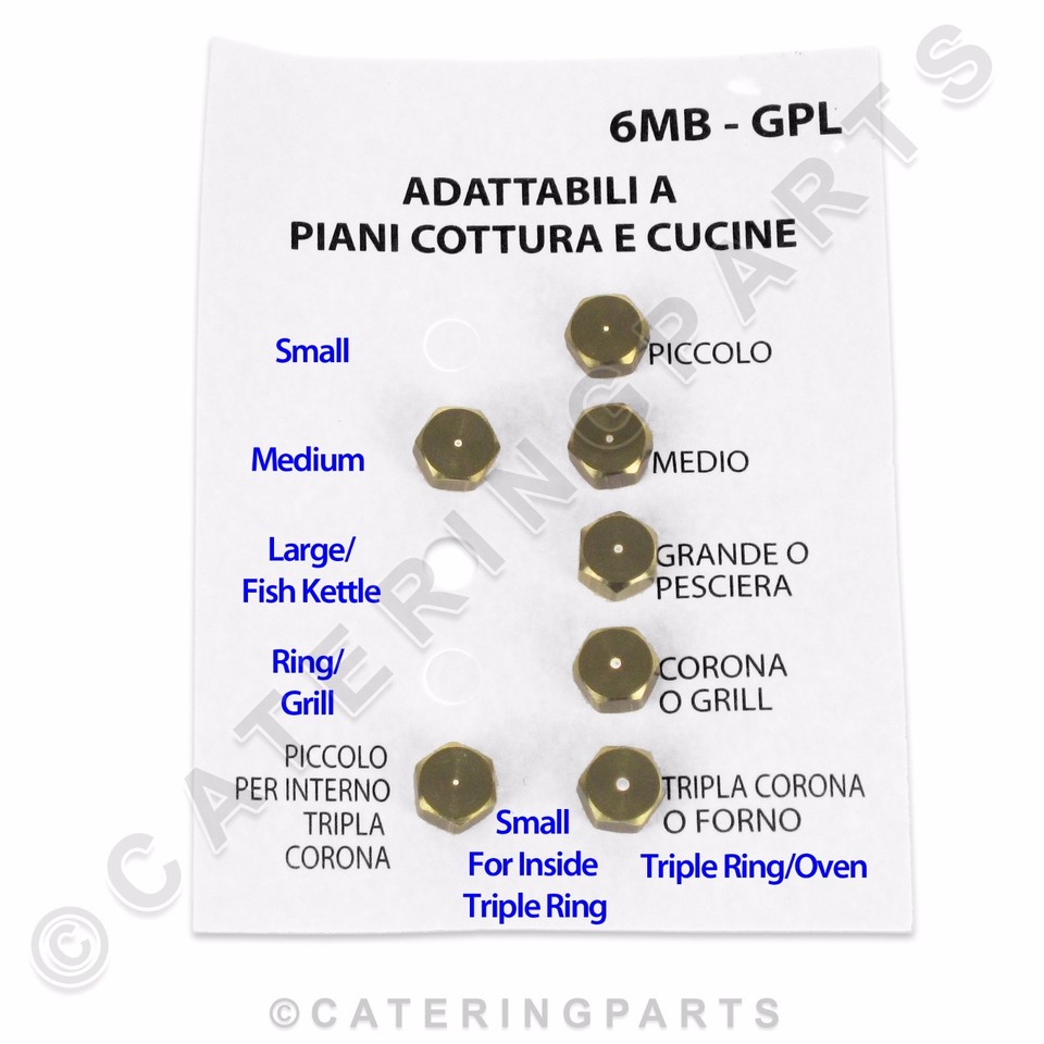 SET OF 7 x UNIVERSAL LP LPG PROPANE GAS BURNER INJECTOR JET KIT THREAD ...