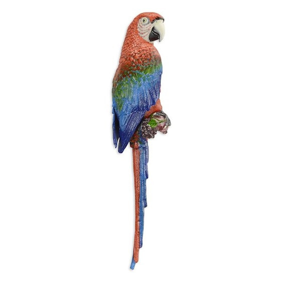9934901 Skulptur Figur Eisen rustikal Wand-Papagei Ara bunt 65x12x14cm ...