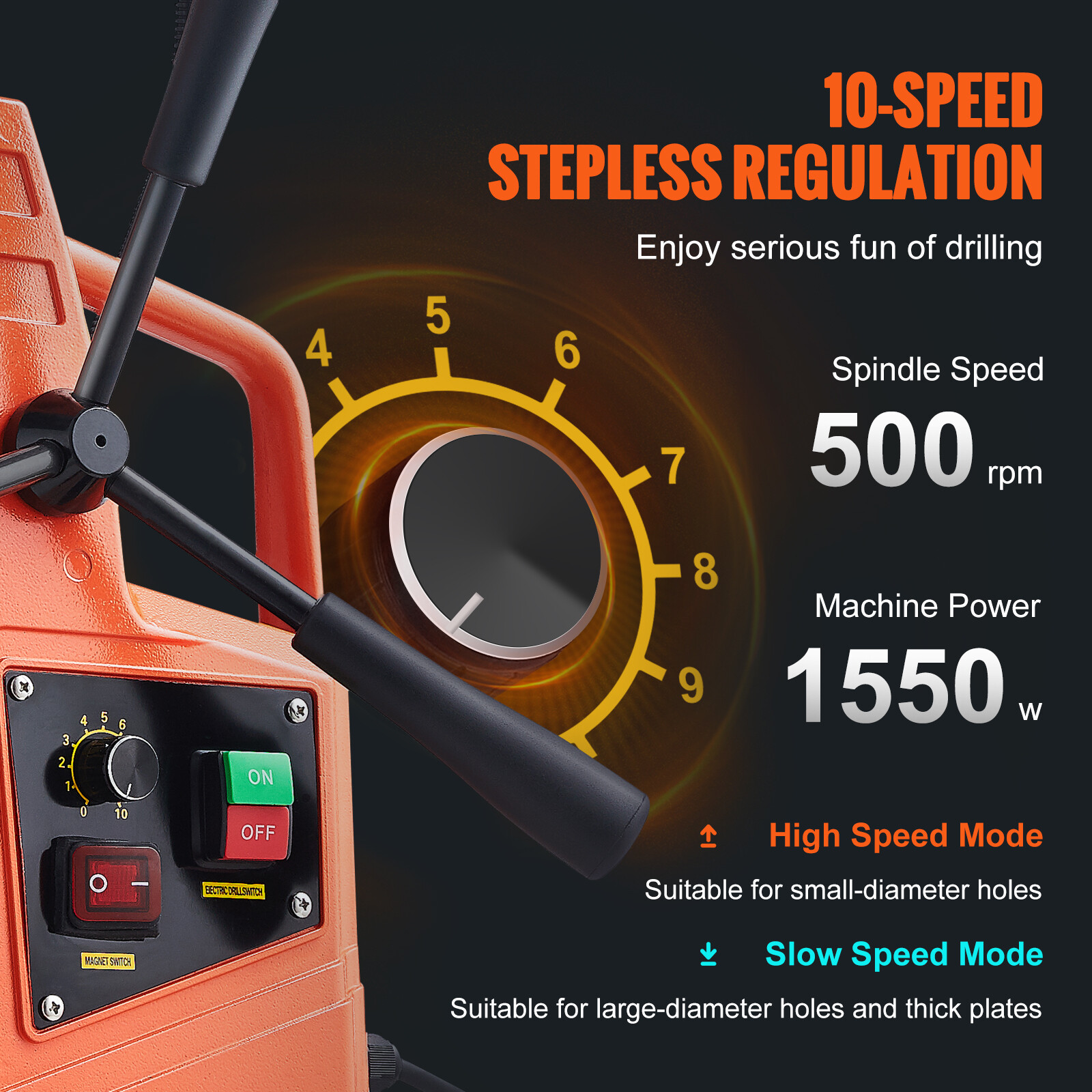 MD50 Magnetic Drill 1550W 2922lbf/13000N Portable Mag Drill Press ...