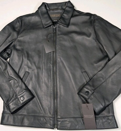 Thursday Boot Company Keanu Black Leather Jacket Mens XL Athletic Fit ...