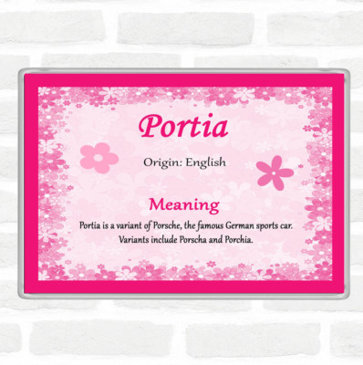 Portia Name Meaning Jumbo Fridge Magnet Pink | eBay
