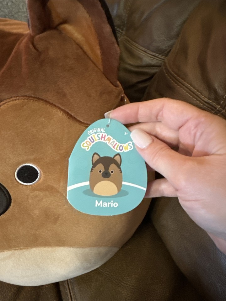 Squishmallow 12” Mario The German Shepherd Dog *NEW* | eBay