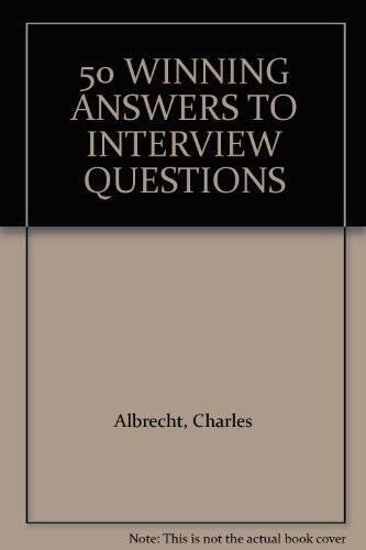 50 WINNING ANSWERS TO INTERVIEW QUESTIONS - Paperback - VERY GOOD | eBay
