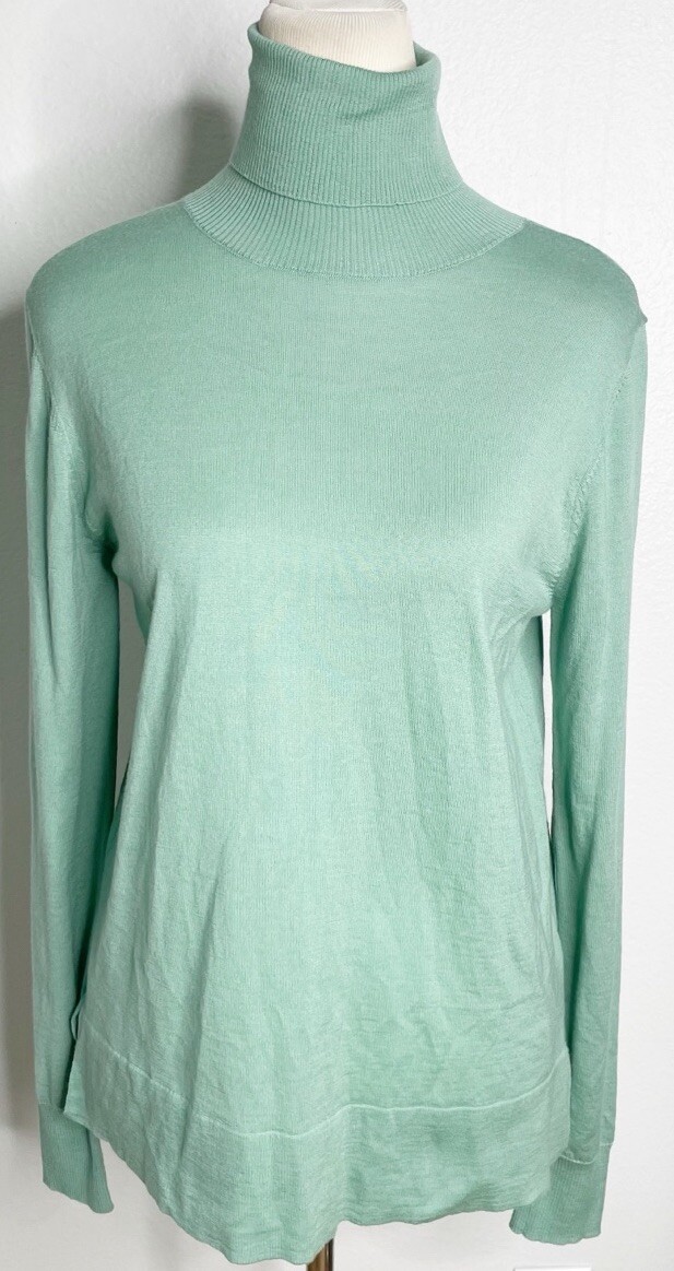 Psophia Mint Green Merino Wool Turtleneck Sweater Siz… - Gem