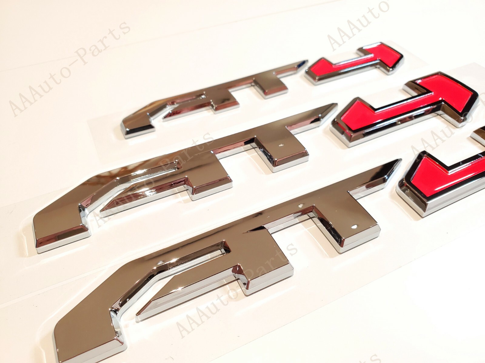3PCS Set NEW Chrome Red AT4 Emblems Badge Fit GMC Canyon Yukon XL ...