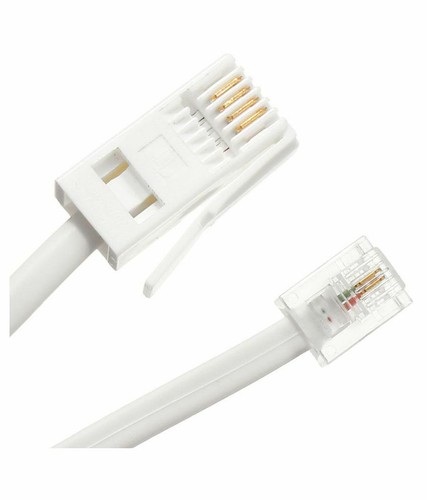 Rj11 to Rj11 Modem Cable Lead Telephone Phone Plug 2 Pin 3m Crossover ...
