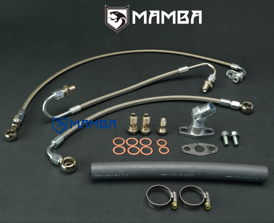 MAMBA Turbo Oil & Water Line VW GOLF GTI MK6 2.0T TFSI w/ Garrett GT28R ...