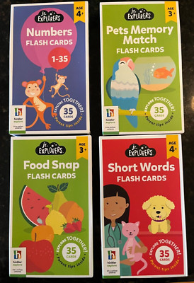 4 -Hinkler jr. Explorers Flash Cards- Numbers, Pets Memory, Short Words ...