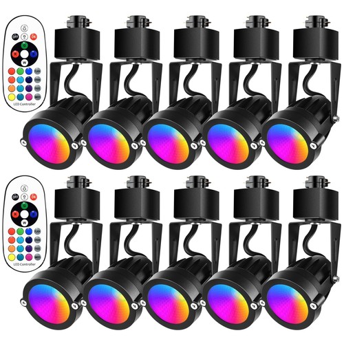 10W RGBW Track Light Heads, 16 Color Adjustable and Warm White H Type ...