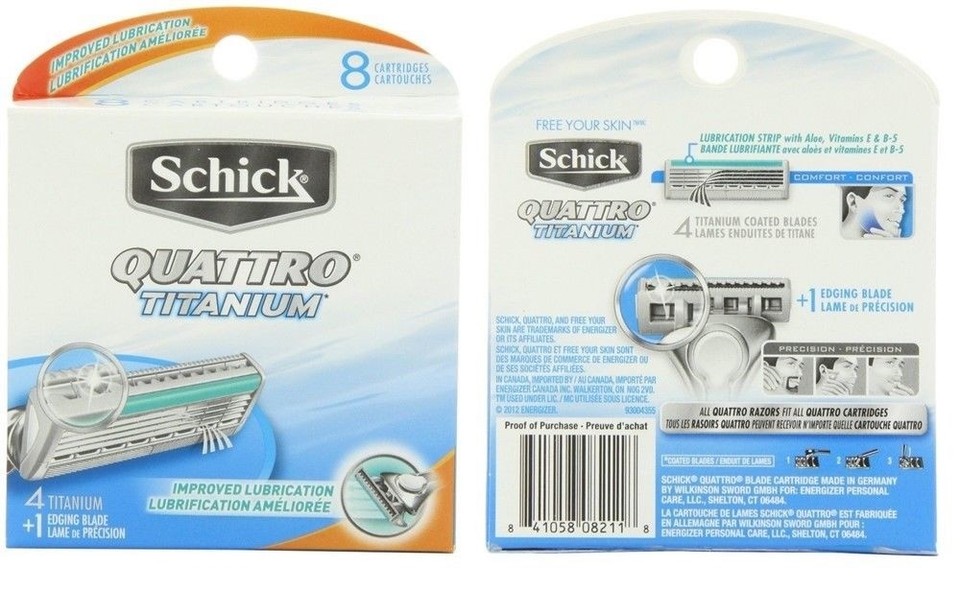 16 Schick Quattro Titanium Diamond Razor Blades Refill Cartridge Fit ...