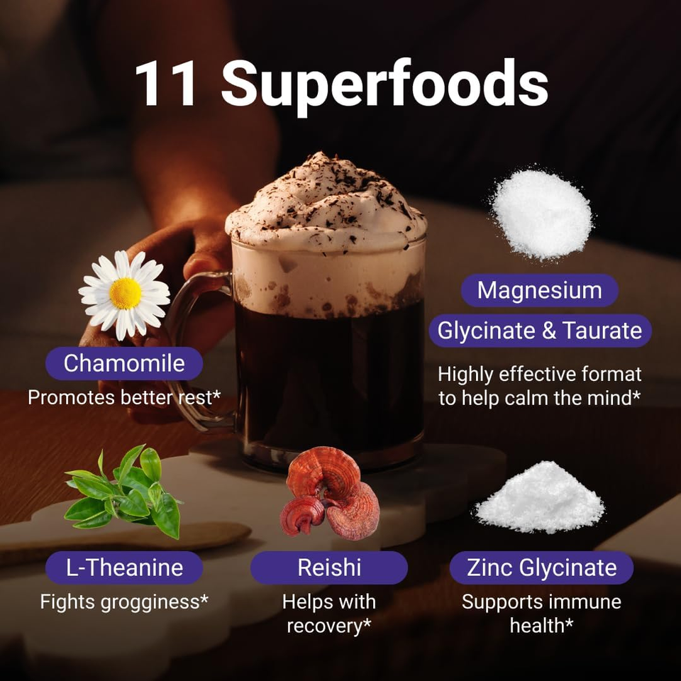 Moonbrew Nighttime Magnesium Hot Cocoa Jar, Natural Sleep Aid Drink Mix ...