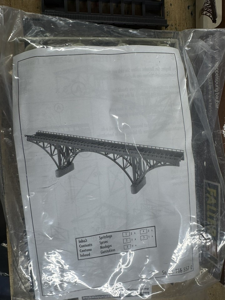 N FALLER GUTENBACH # 222581 BRIDGE KIT LOT OF 3 units Bonus girders ...