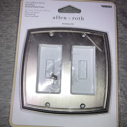 Allen Roth Winslow 2 Gang Brushed Nickel Finish Indoor Wall Plate, 5x4 ...