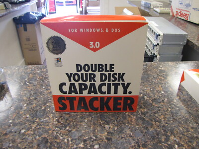NEW open box Microsoft STACKER For Windows & DOS 3.0 Systems 3.5"/5.25 ...