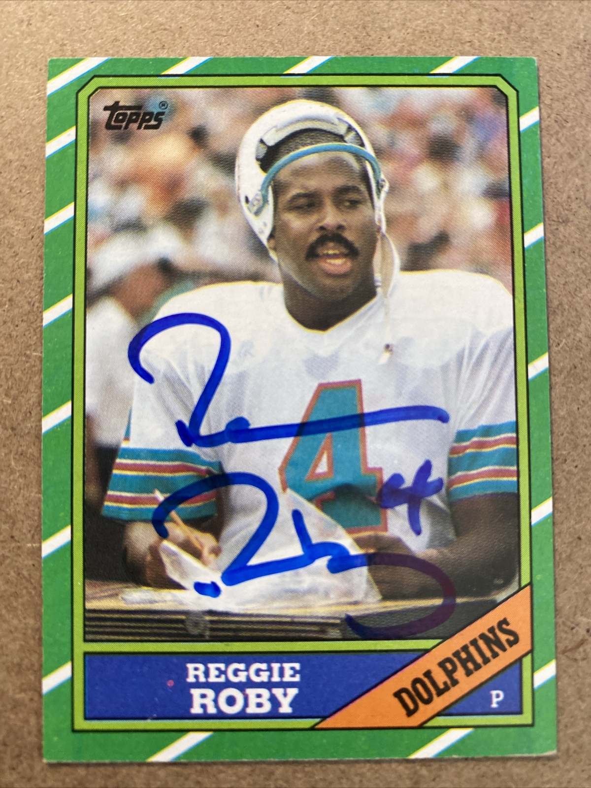 Reggie Roby 1986 Topps #59 AUTOGRAPHED AUTO Card Miami Dolphins | eBay