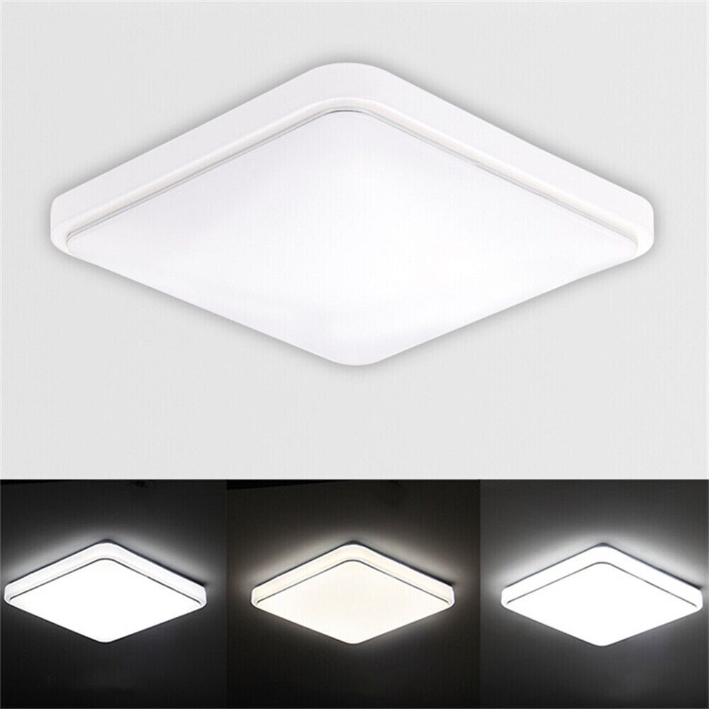 Modern LED Ceiling Light Round Square Panel Down Lights Bathroom ...