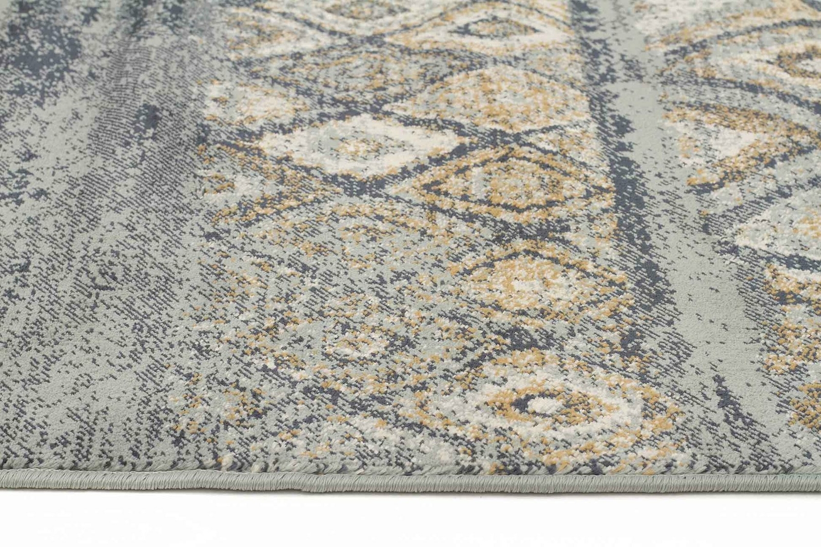 WYATT FADED DIAMOND BLUE BEIGE TRIBAL FLOOR RUG (L) 200x290cm **FREE ...