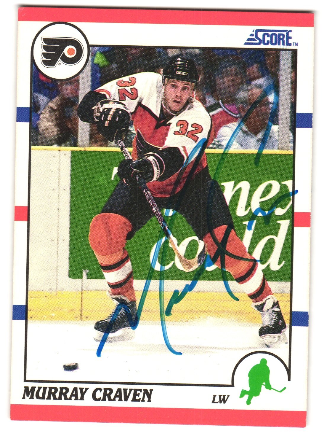 Murray Craven Autographed 1990 Score Canadian Card #56 Philadelphia ...