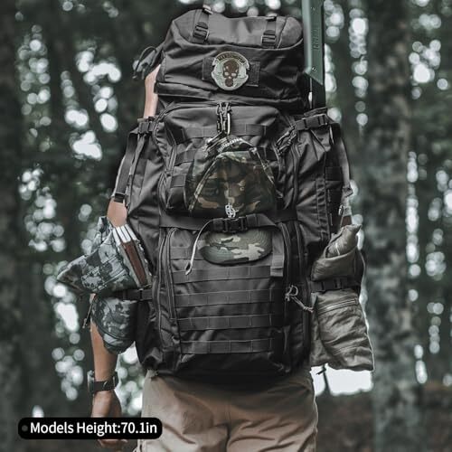 75L Molle Hiking Internal Frame Backpacks with Rain Cover for Black | eBay