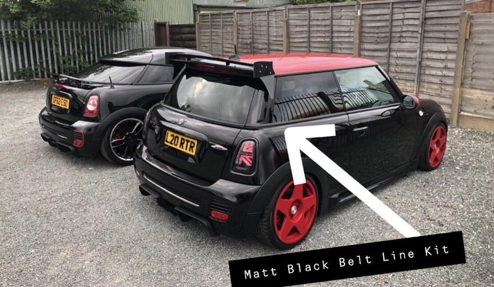 MINI GEN 2 MATT BLACK BELT LINE KIT R56 R55 R58 R59 Window Trim Vinyl ...