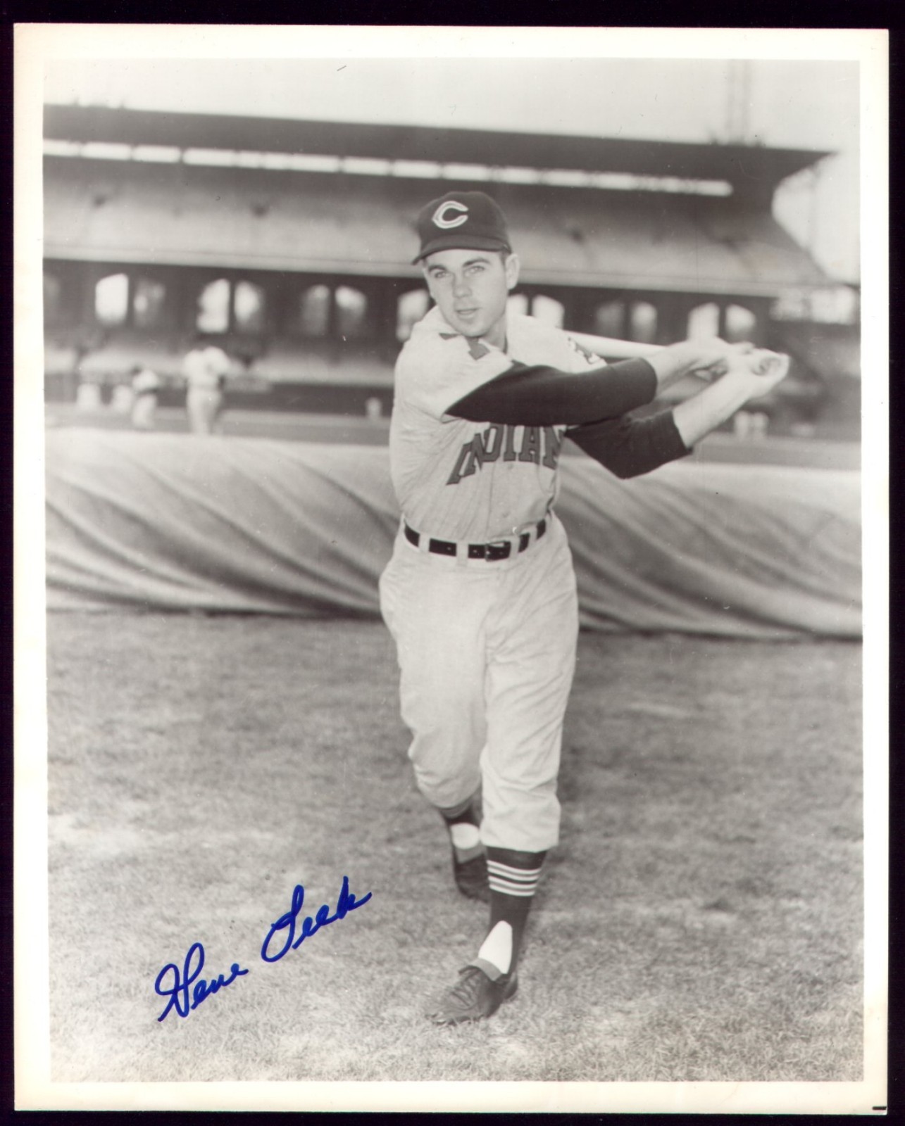 VINTAGE/RARE CLEVELAND INDIANS "GENE LEEK" SIGNED 8"X10" BASEBALL PHOTO ...