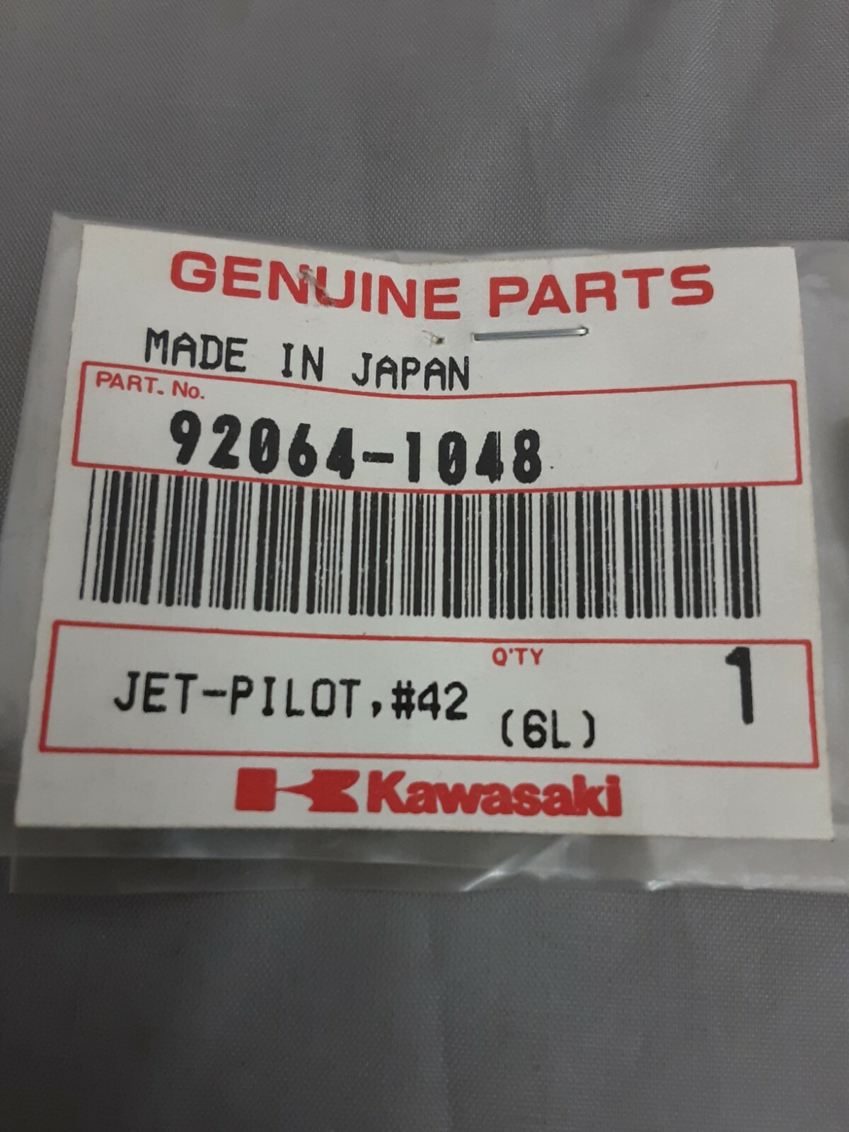 Kawasaki OEM pilot jet 92064-1048 #42 KLT200 KLT250 Prairie #7216 for ...