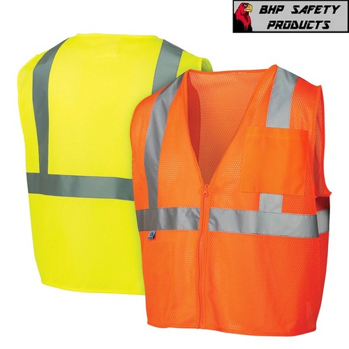 Class 2 Mesh High Visibility Safety Vest, ANSI / ISEA 107-2020 Type R ...