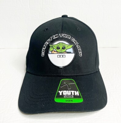 Baby Yoda Hat Cap Snap Back Kids Black Cutest In The Galaxy Adjustable ...