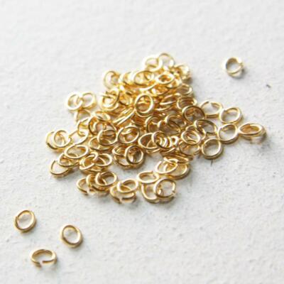 100 Pieces Matte Gold Plated Brass Oval Jump Rings-5x4mm (21 Gauge) (CW ...